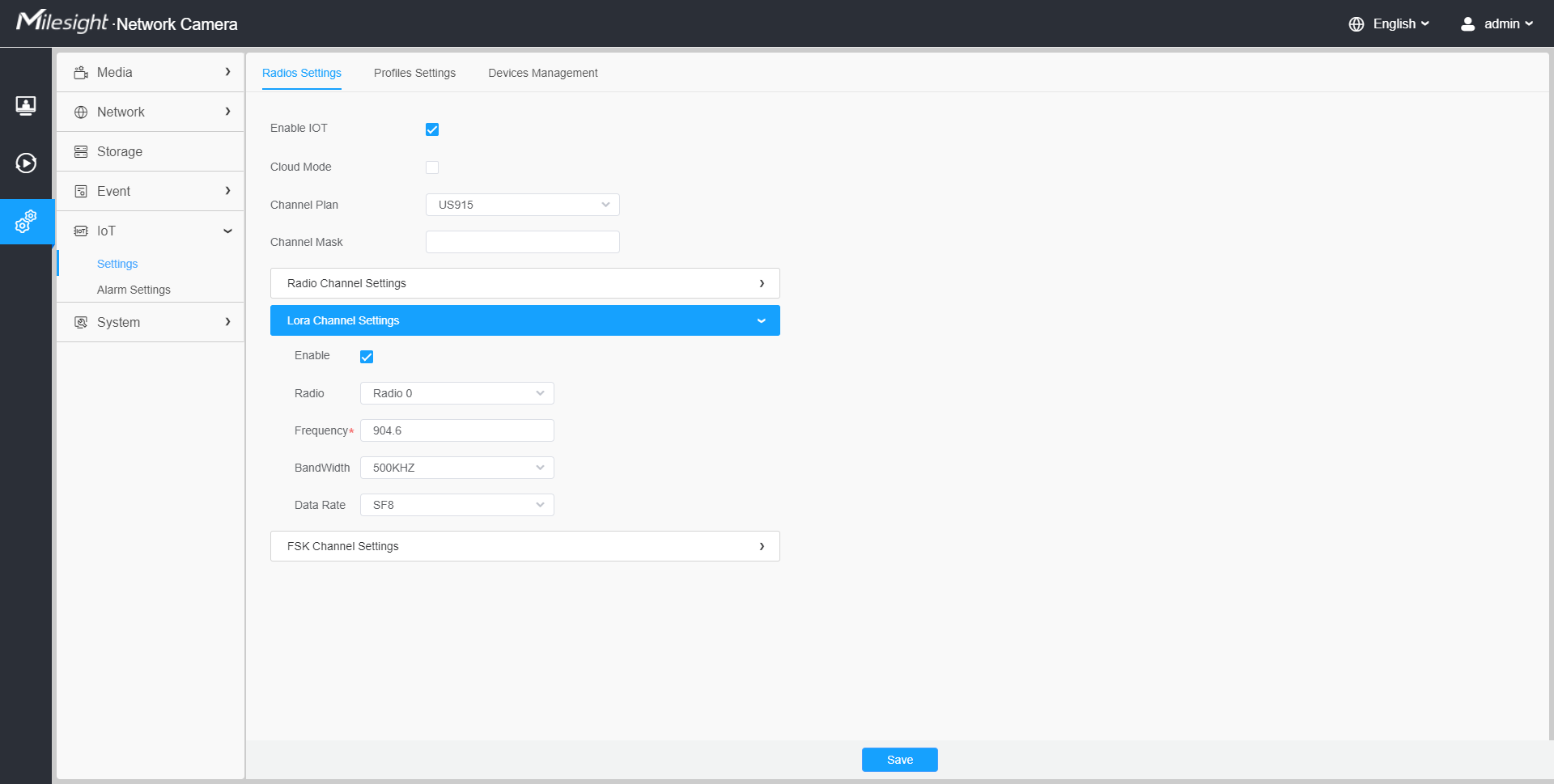 8.7.1.1 Radios Settings